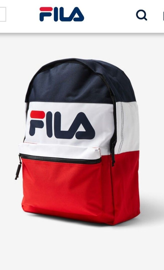 Fila Backpack Red White Navy, Men's Fashion, Bags, Backpacks on Carousell
