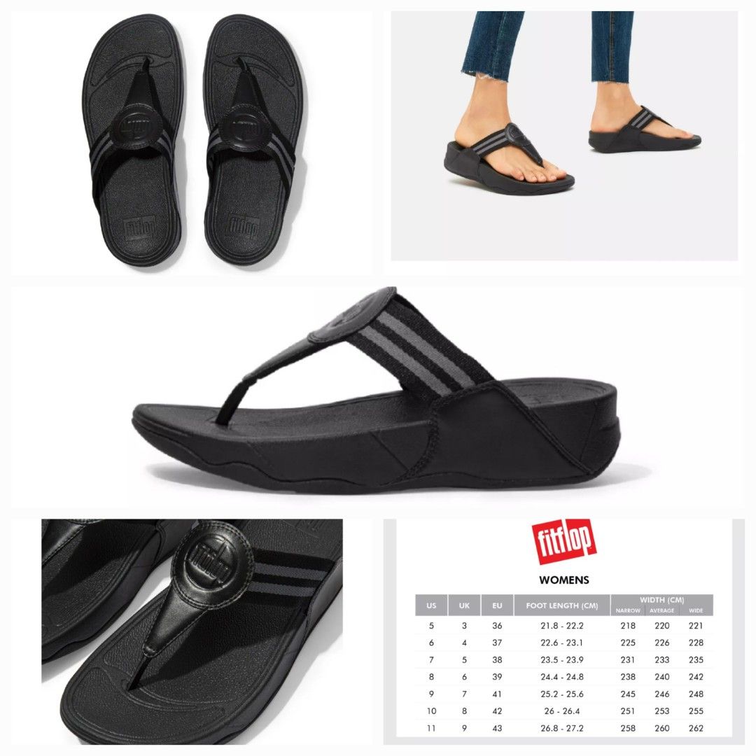 Fitflop walkstar women sandals all black BNIP authentic, Women's ...