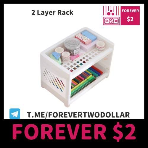(FOREVER $2) Kitchen Bathroom Study Table 2 Layer Rack Shelf Utility ...