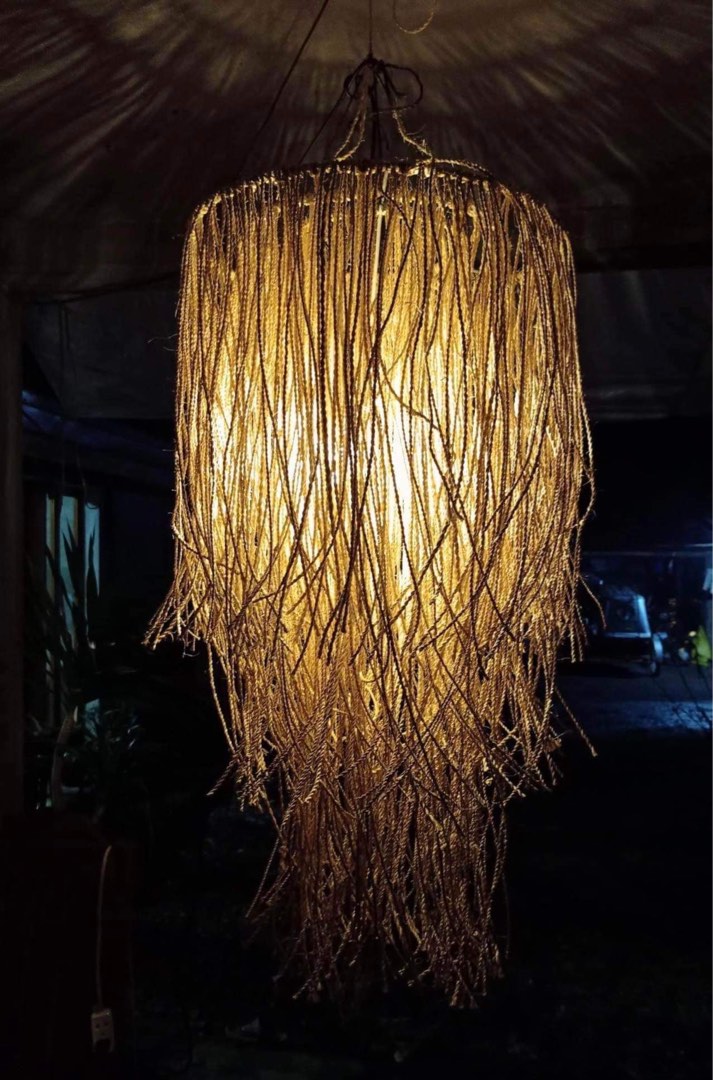 Handcrafted Rustic Abaca Lamp, Furniture & Home Living, Lighting & Fans ...