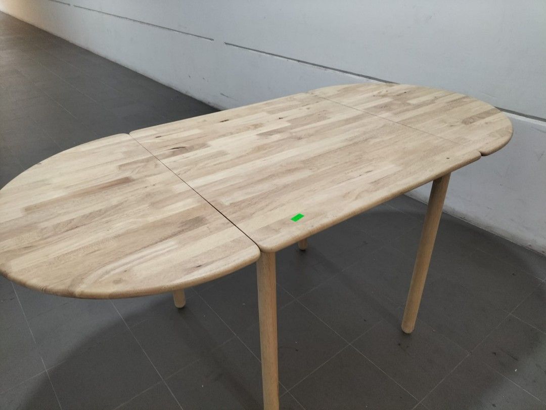 HANSO Drop Leaf Hevea Wood Dining Table, Furniture & Home Living ...