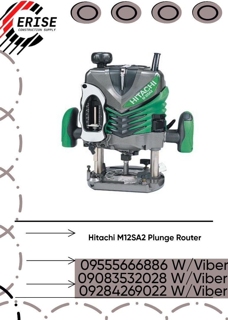 Hitachi M12SA2 Plunge Router, Commercial & Industrial, Construction ...