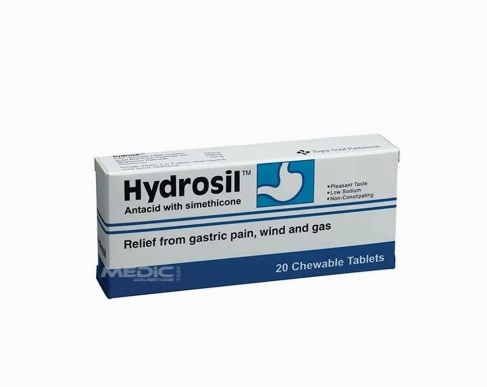 Hydrosil Antacid with Simethicone Chewable Tablets 20s | Bundle of 10 ...