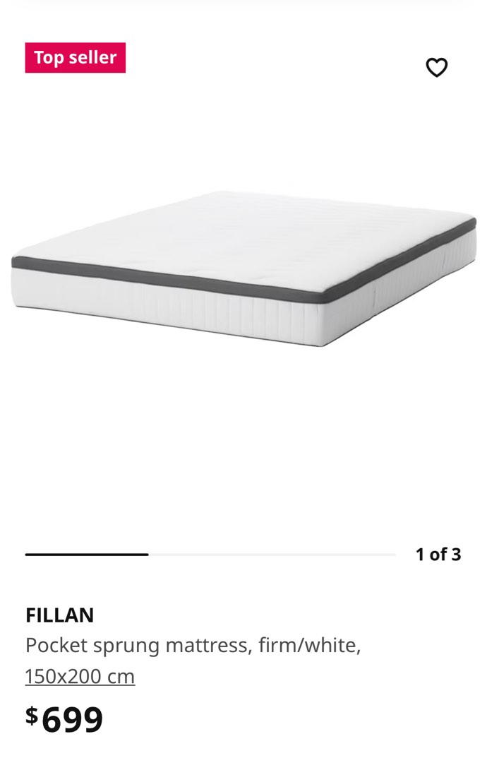 IKEA FILLAN queen size mattress, Furniture & Home Living, Furniture, Bed Frames & Mattresses on ...