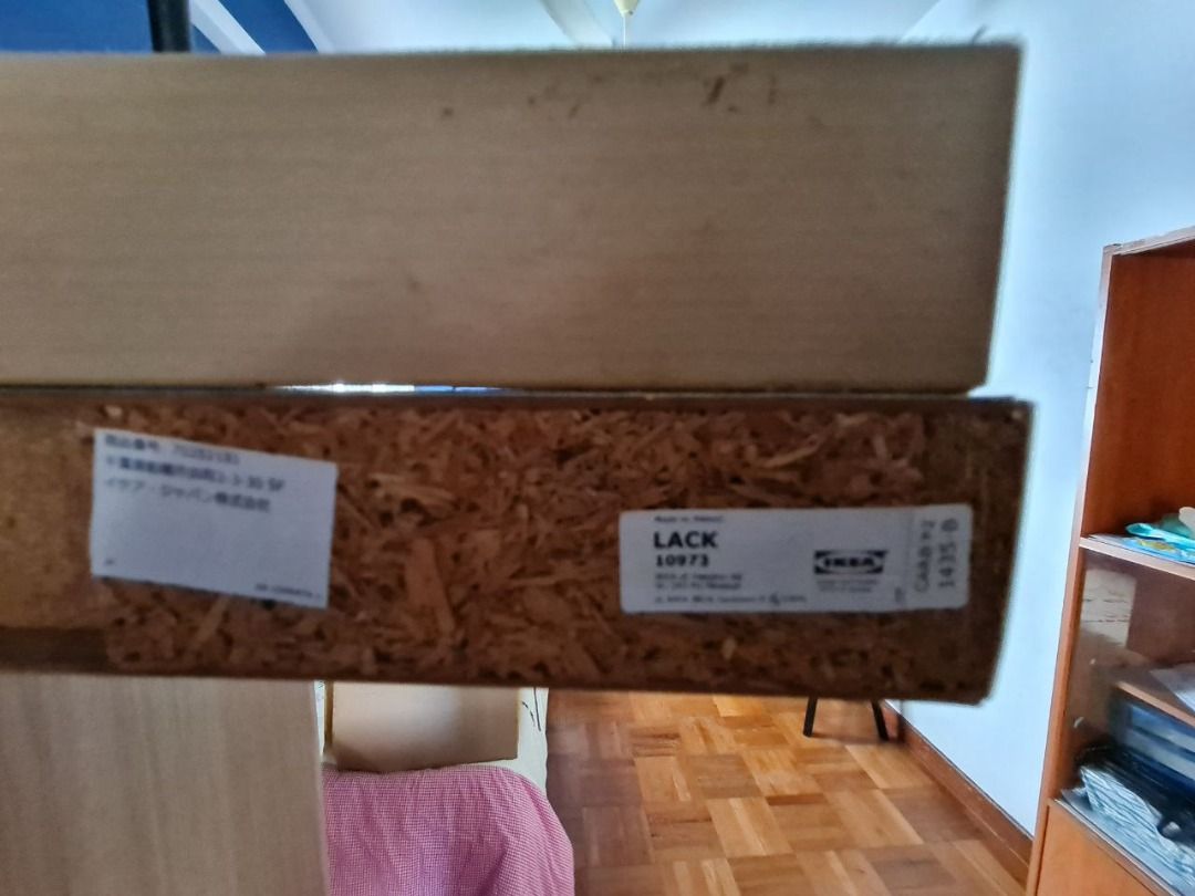 IKEA KALLAX LINNMON DESK/SHELF Combo + LACK Wall Shelves, Furniture ...