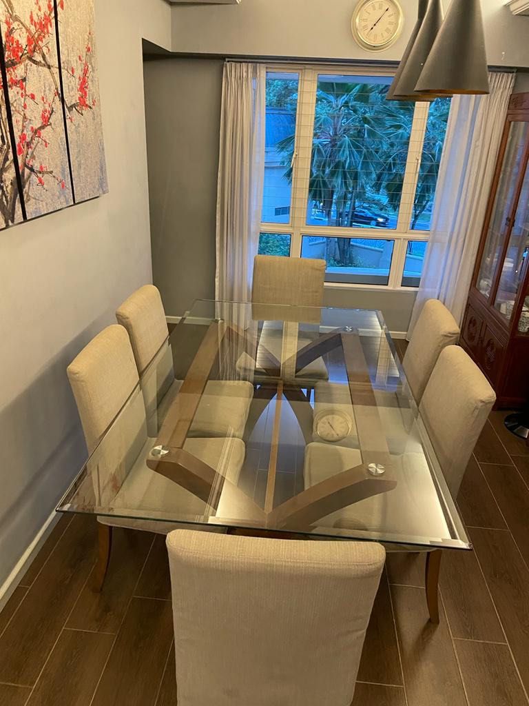 Large 6 seater dining table and chairs, Furniture & Home Living ...