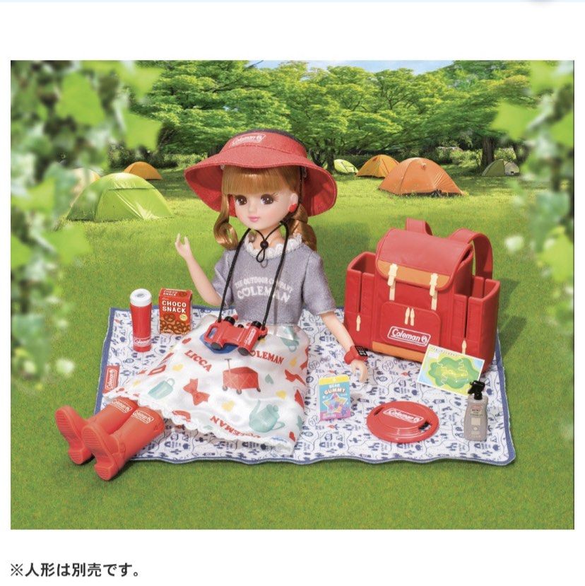 Licca Doll LD-09 Camp Licca /Licca Accessory LG-07 Camp & Rucksack Set/LF-09 Camp Chair & Table ...