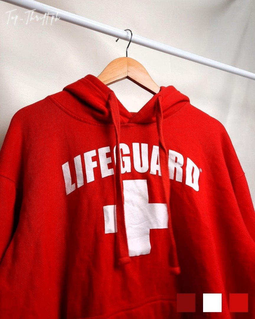 lifeguard red script hoodie, Men's Fashion, Tops & Sets, Hoodies on ...