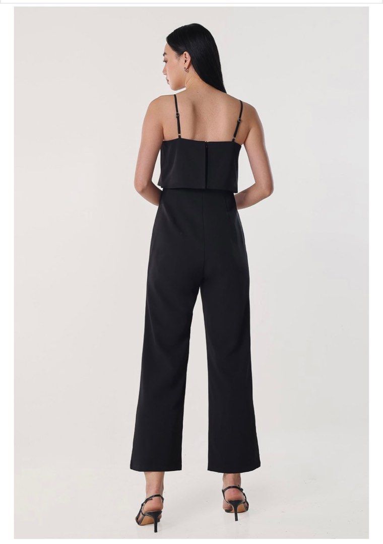 Lovet Alexis Overlay Jumpsuit (BLACK), Women's Fashion, Dresses & Sets, Jumpsuits on Carousell