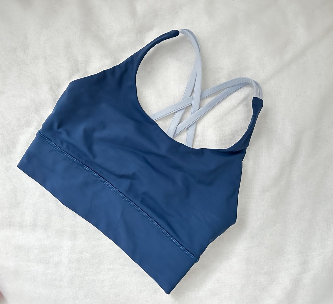 Lululemon Blue Energy Longline Bra, Women's Fashion, Activewear on ...