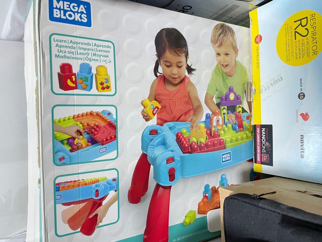 MEGA BLOCKS with Table, Babies & Kids, Infant Playtime on Carousell