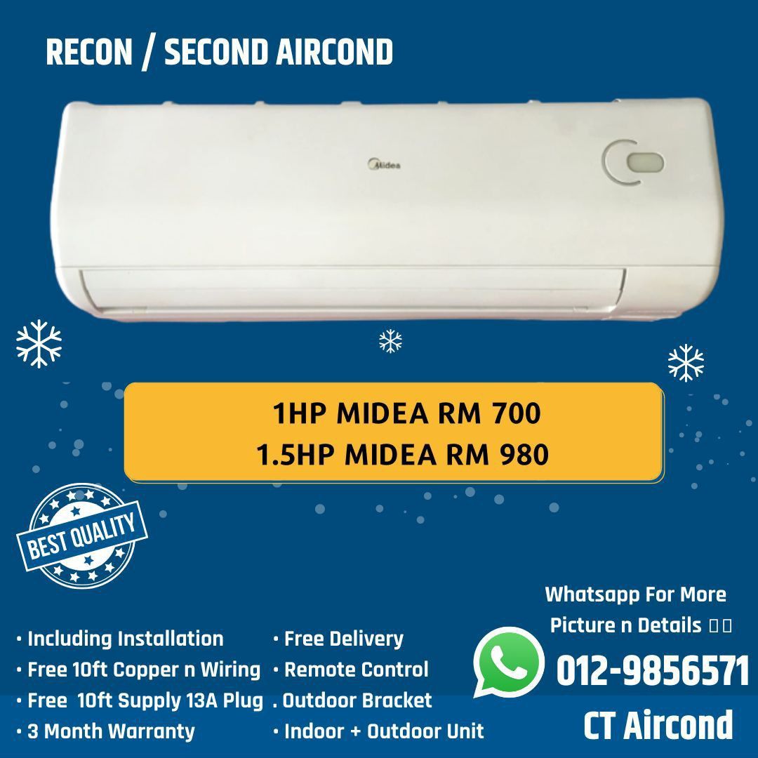 Midea Aircond 1hp Zx171, TV & Home Appliances, Air Conditioners ...