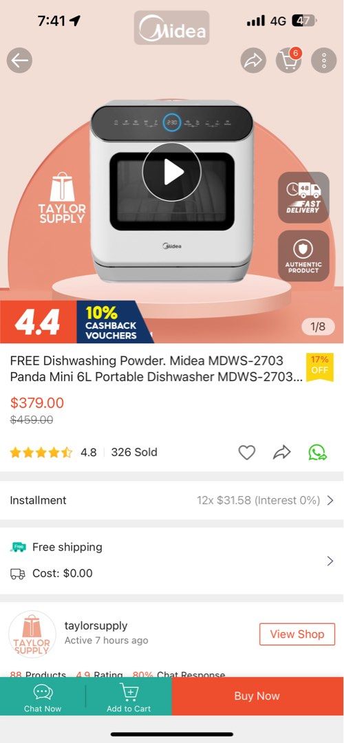 midea dishwasher, TV & Home Appliances, Kitchen Appliances, Dishwasher on Carousell