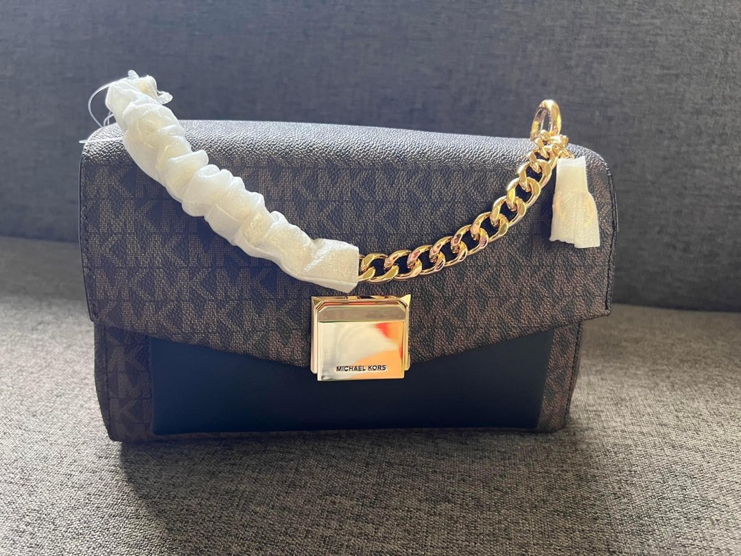 MK Medium Lita Brown Black, Luxury, Bags & Wallets on Carousell