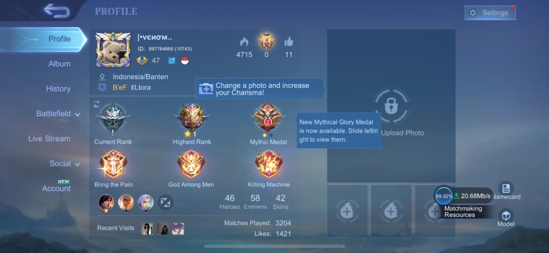 Mlbb yss collector with Freya epic skin with high winrate ysss, Video ...