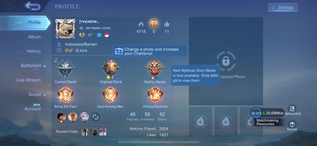 Mlbb yss collector with Freya epic skin with high winrate ysss, Video ...