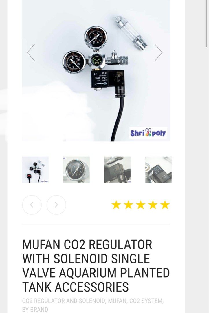 MUFAN CO2 REGULATOR WITH SOLENOID SINGLE VALVE AQUARIUM PLANTED TANK ACCESSORIES CO2 REGULATOR ...