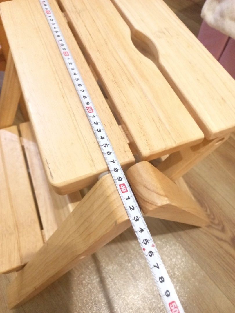 Multipurpose Heavy duty solid wood folding step stool ladder side table ...