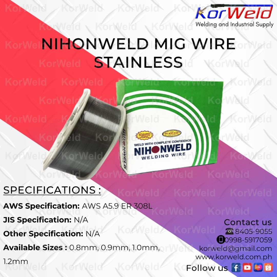 Nihonweld Mig Wire Stainless, Commercial & Industrial, Construction Tools & Equipment on Carousell