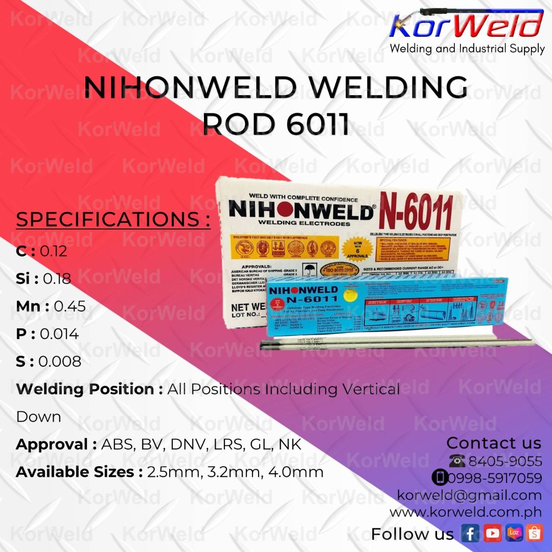 Nihonweld Welding Rod 6011, Commercial & Industrial, Construction Tools & Equipment on Carousell