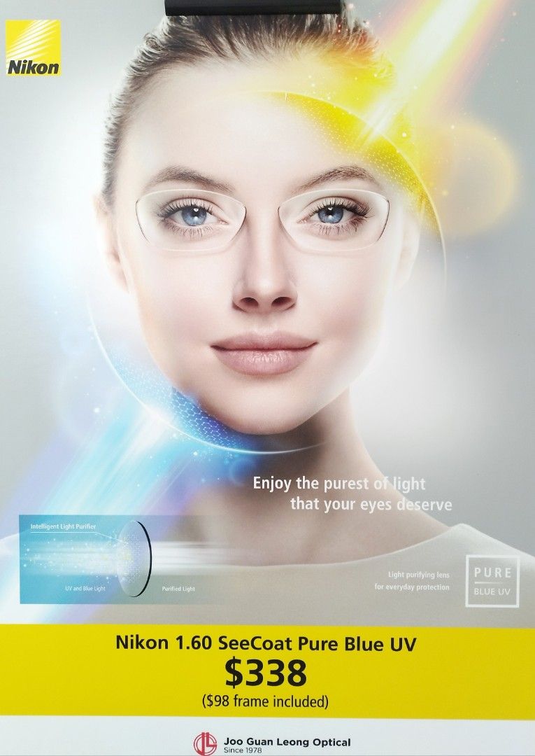 Nikon 1.6 Seecoat Pure Blue UV Package, Everything Else on Carousell