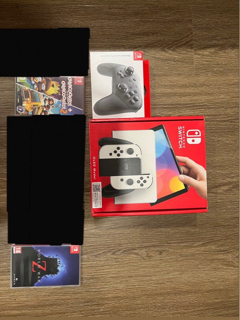 Nintendo switch full set with pro controller 2 game, Video Gaming ...