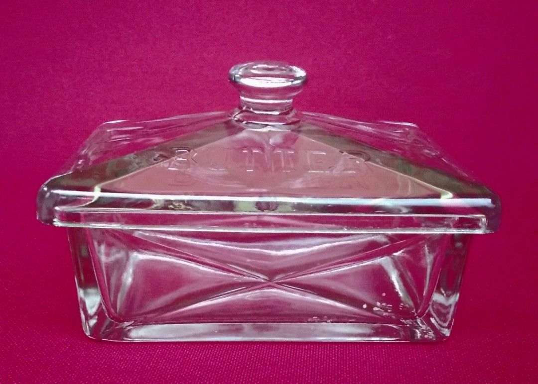 Old glass butter container, Hobbies & Toys, Collectibles & Memorabilia ...
