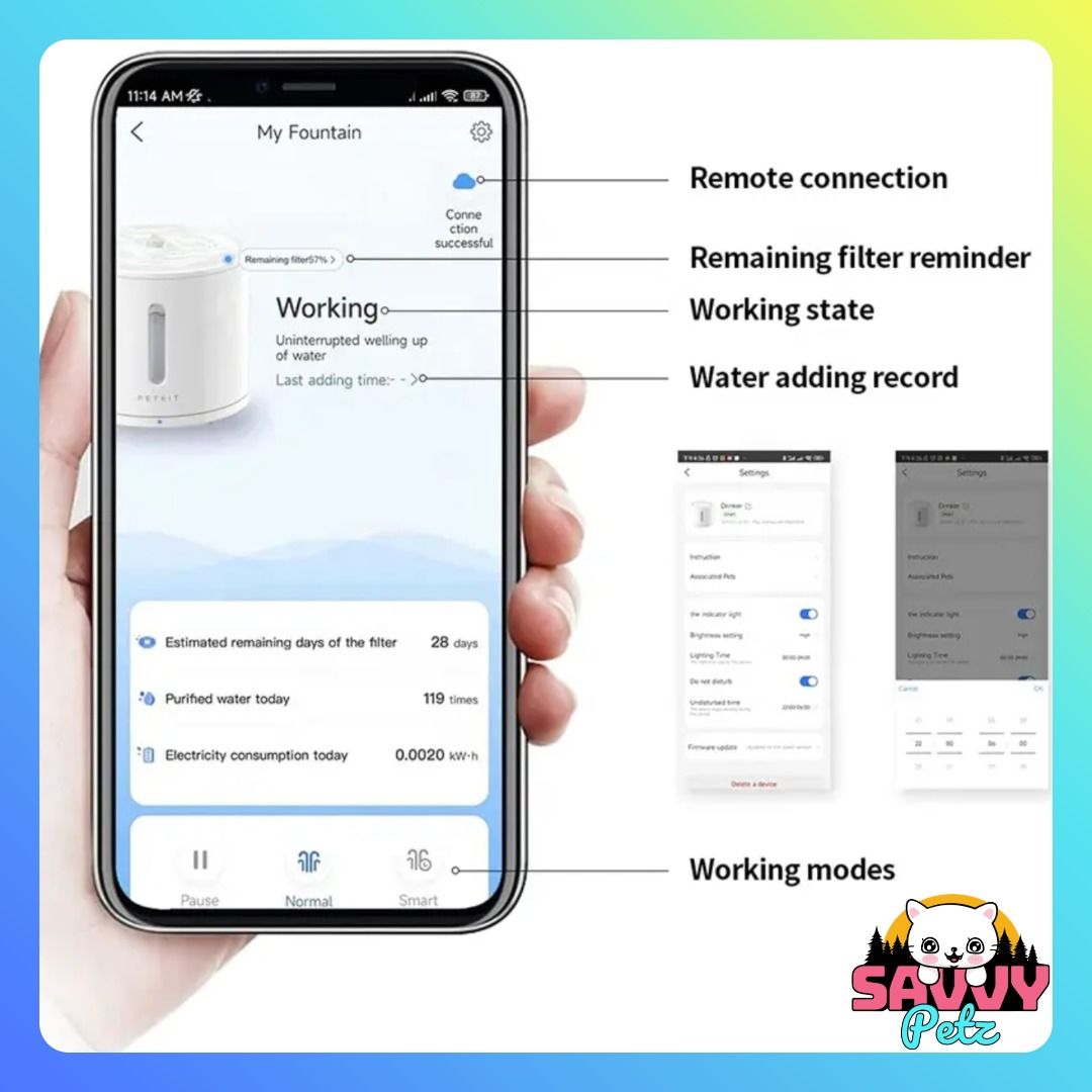 Petkit Eversweet Solo 2 Fountain Wireless Pump Automatic Water Fountain ...