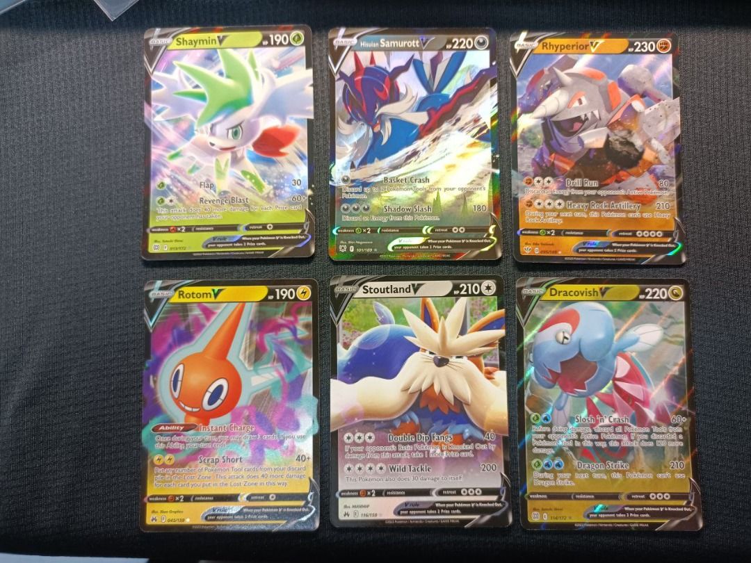 Pokemon V cards: Shaymin V; Samurott V; Rhyperior V; Stoutland V ...