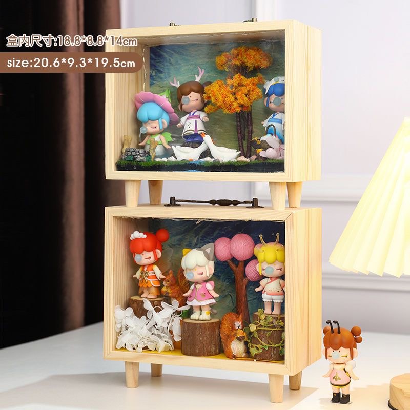 popmart display box wooden, Hobbies & Toys, Toys & Games on Carousell