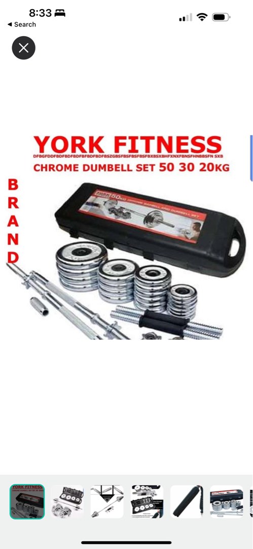 PORTABLE 50kgs weight set db/bb -100$, Sports Equipment, Exercise ...