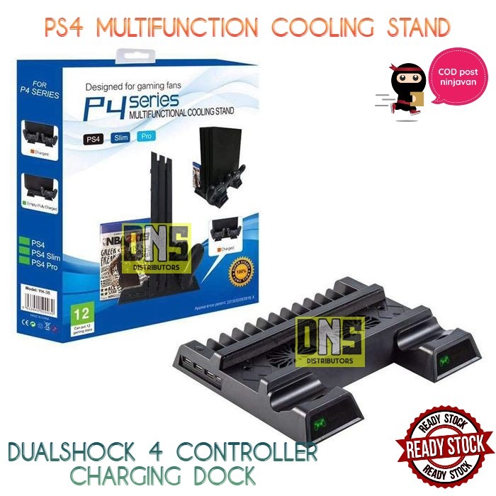 PS4 Multifunction Cooling Stand with DualShock 4 Controller Charging ...