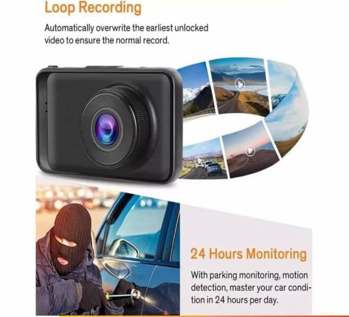 QCY 3 Inch Dash Cam Wi-Fi Recorder 170 Degree Wide Angle Car Camera ...