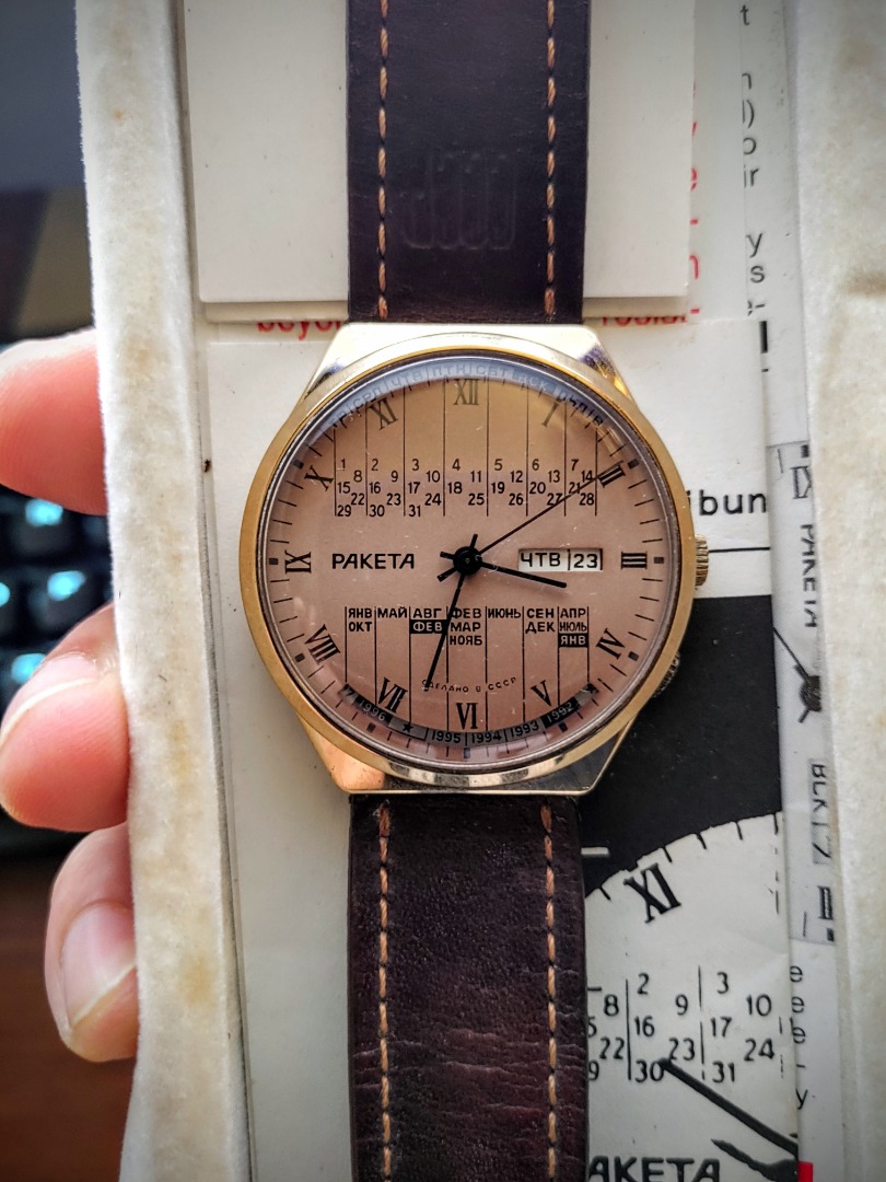 Raketa Perpetual Calendar Watch, Luxury, Watches on Carousell