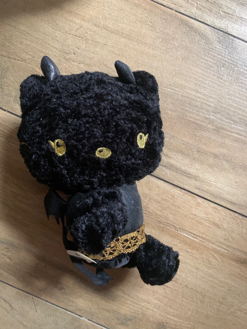 RARE Black Hello Kitty Devil Mascot sized Plush with Gold Detail ...