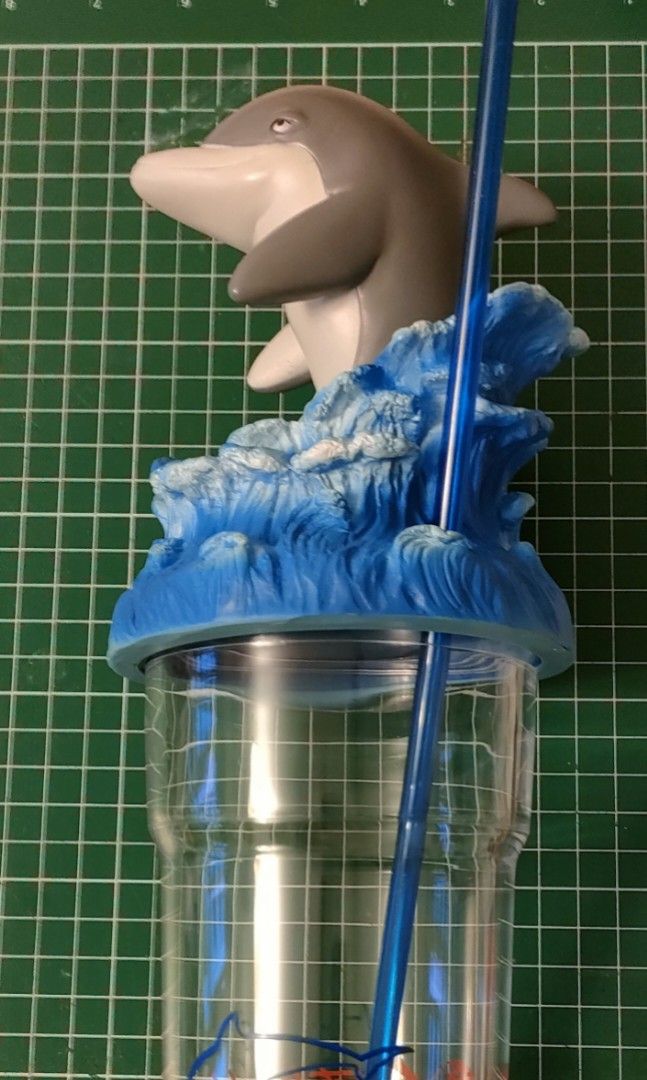 Resorts World Sentosa Dolphin Cup with straw, Babies & Kids, Nursing ...