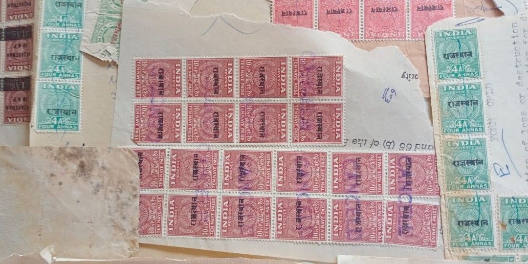 REVENUE STAMP British India / India Mostly Rajasthan Random Selection ...