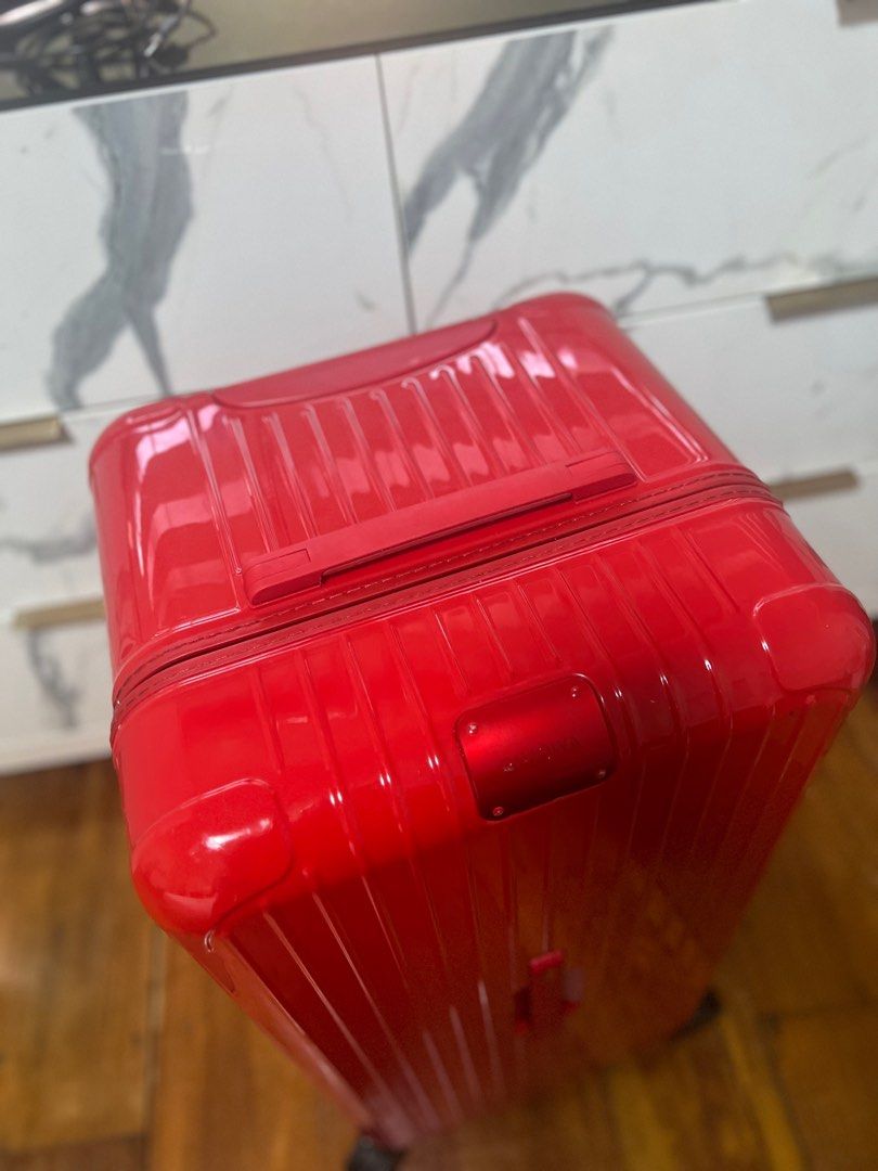 Rimowa Essential Trunk Plus Large in Glossy Red, Hobbies & Toys, Travel ...