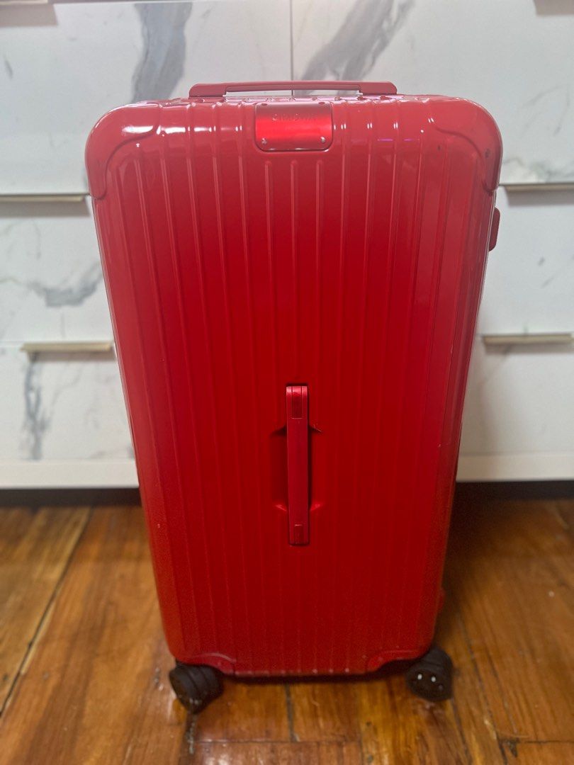 Rimowa Essential Trunk Plus Large in Glossy Red, Hobbies & Toys, Travel ...