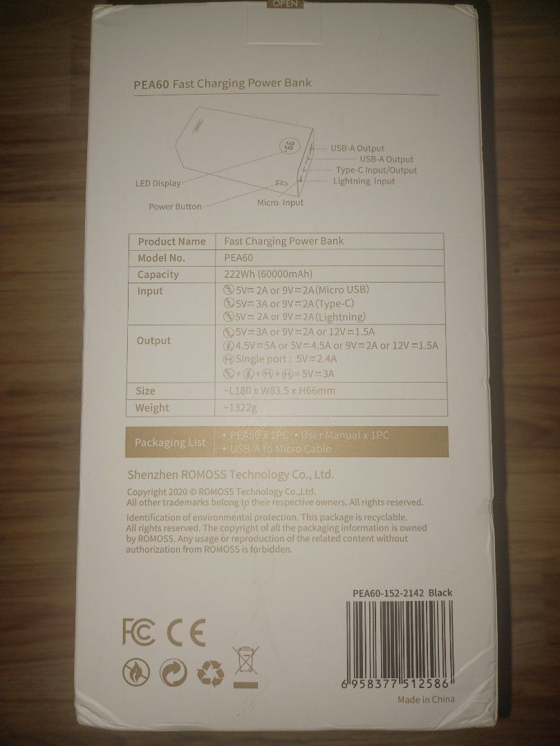 Romoss PEA60 Power Bank, Mobile Phones & Gadgets, Mobile & Gadget ...