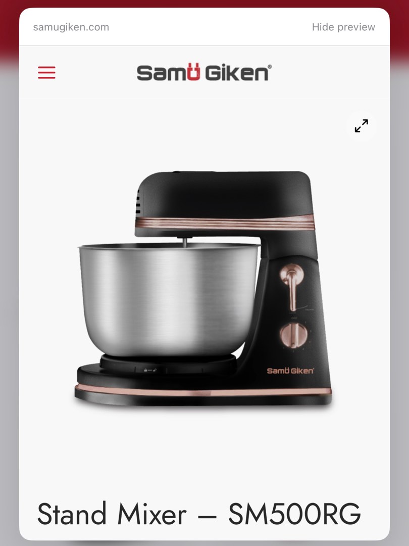 Samu Giken Stand Mixer, TV & Home Appliances, Kitchen Appliances, Hand ...