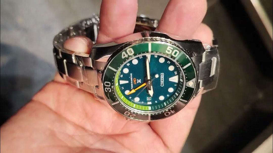 Seiko Prospex SFK003J1 Sea Sumo GMT Solar Power Green Analog Made In ...