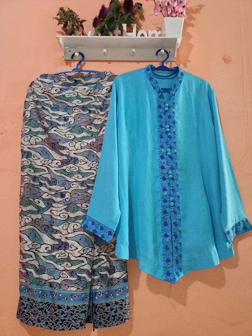 Set Encim Biru / Set Encim Batik / Kebaya Biru / Set Kebaya Encim ...