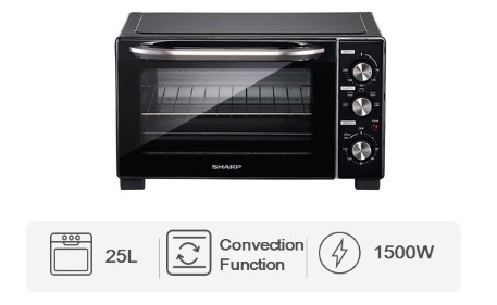 SHARP 25L Electric Oven Toaster | 1500W | 120mins Timer | Convection ...