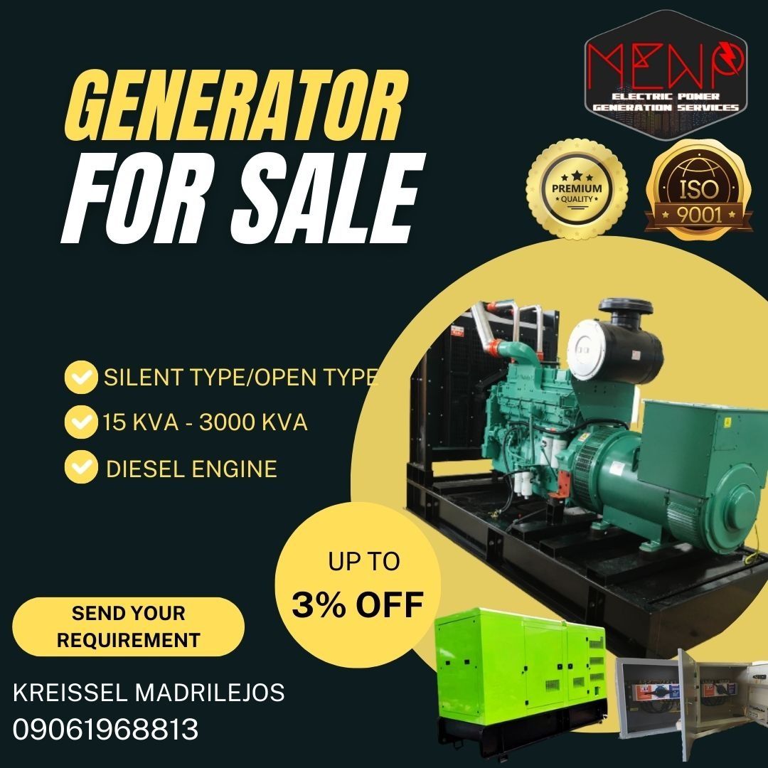 SILENT TYPE/OPEN TYPE GENERATOR SET, Commercial & Industrial, Construction & Building Materials ...