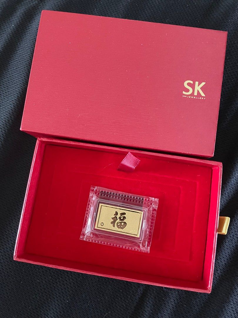 SK Gold Golden Blessing 0.1G.999 Pure Gold Bar, Luxury, Accessories on Carousell
