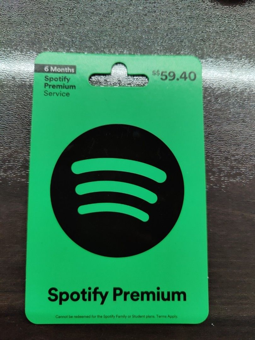 Spotify Premium Gift Card, Tickets & Vouchers, Vouchers on Carousell