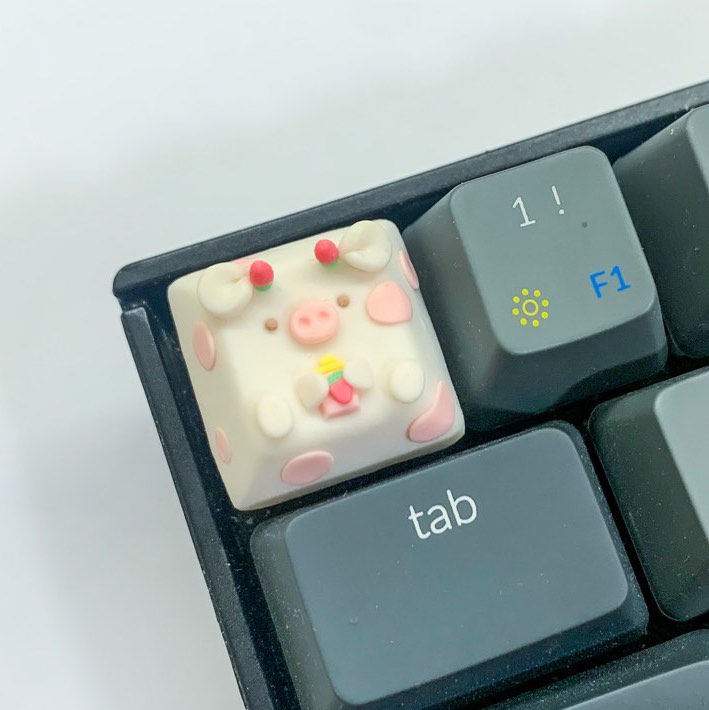 Strawberry Milk Bottle Cow Artisan Keycap |Cute Animal Keycap for Mech ...