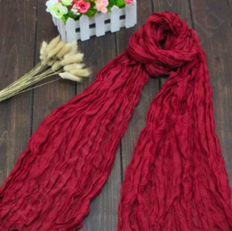 Syal Sifon Merah Polos Selendang Red Shawl Scarf 190x80 CM Panjang ...