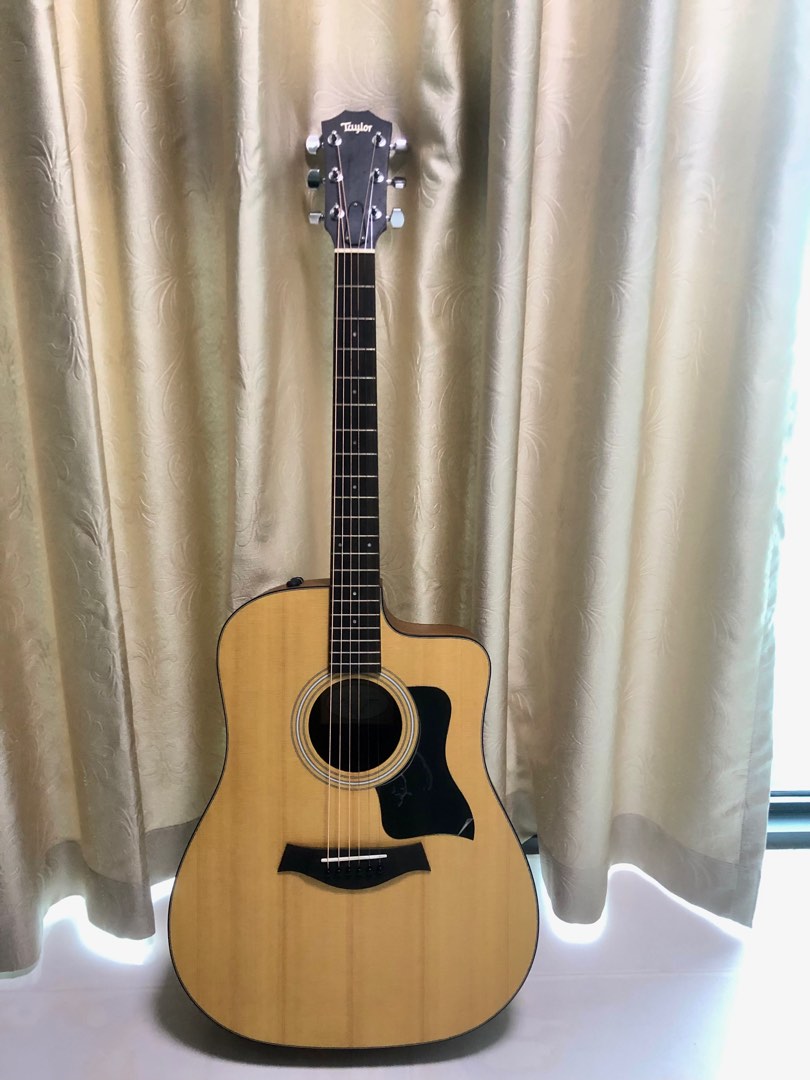 Taylor 110e Dreadnought Acoustic Guitar w/ Bag, Hobbies & Toys, Music ...